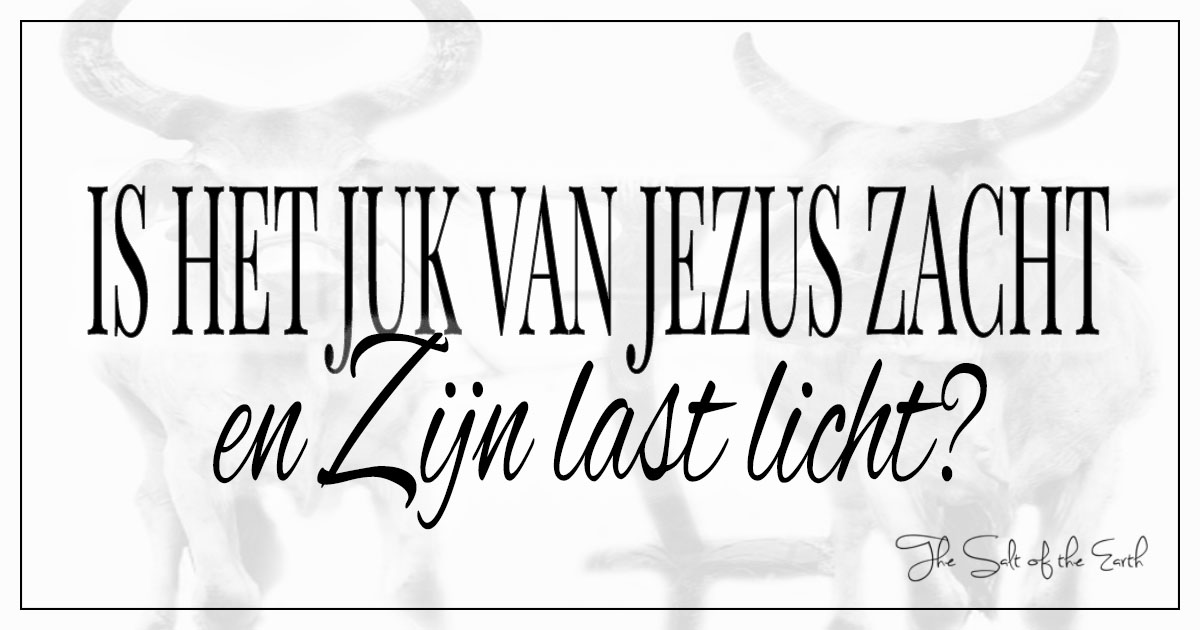 Is het juk van Jezus zacht en Zijn last licht?
