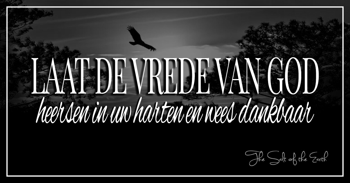 Laat de vrede van God heersen in uw harten en wees dankbaar